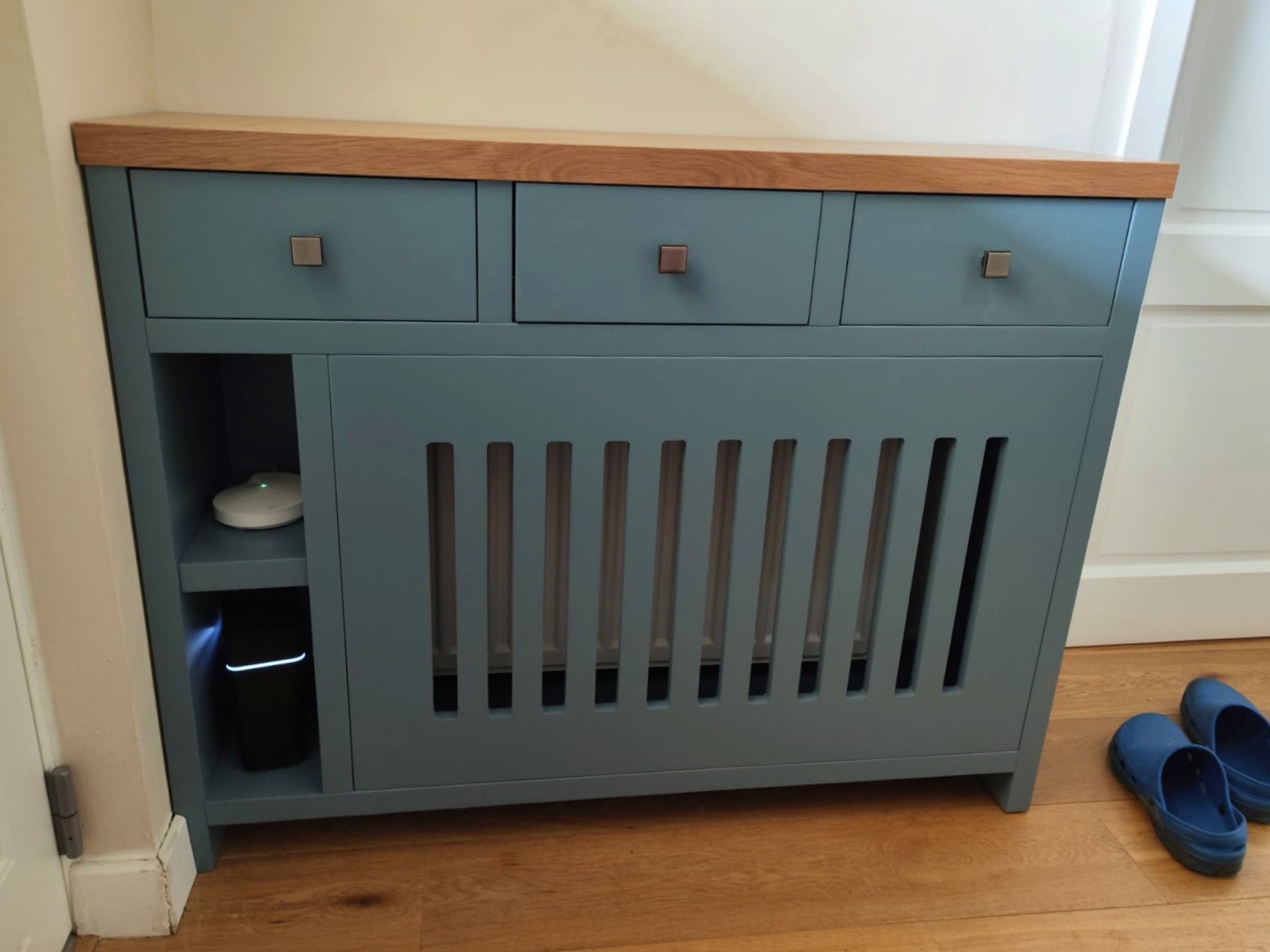 Custom Radiator Cover with Drawers - Bespoke Hallway Furniture - Custom ...